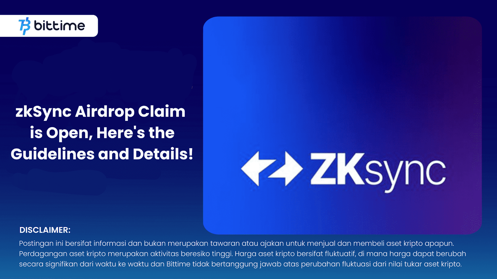 zkSync Airdrop Claim is Open, Here's the Guidelines and Details! – Bittime
