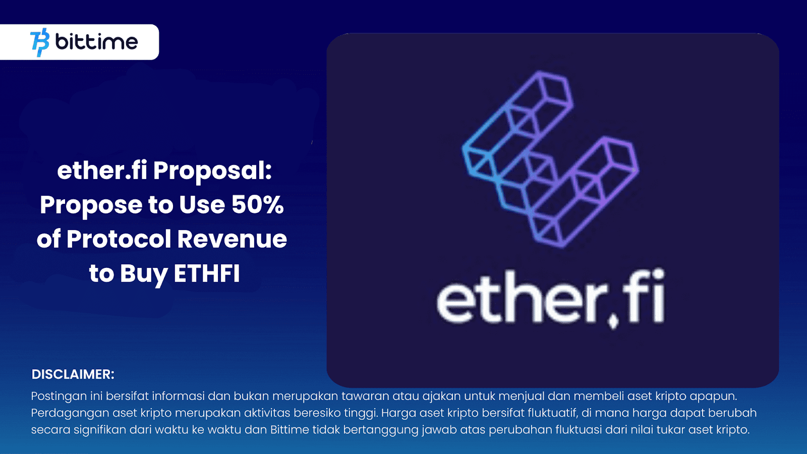 ether.fi Proposal: Propose to Use 50% of Protocol Revenue to Buy ETHFI – Bittime