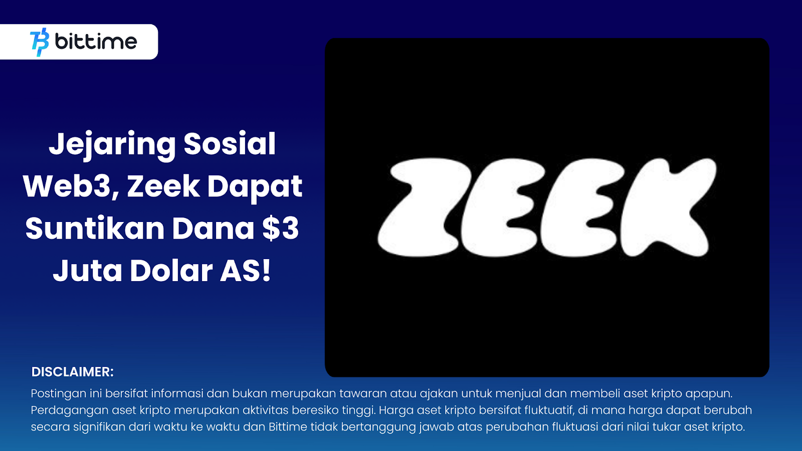 Web3 Social Network, Zeek Receives $3 Million US Dollar Fund Injection! – Bittime