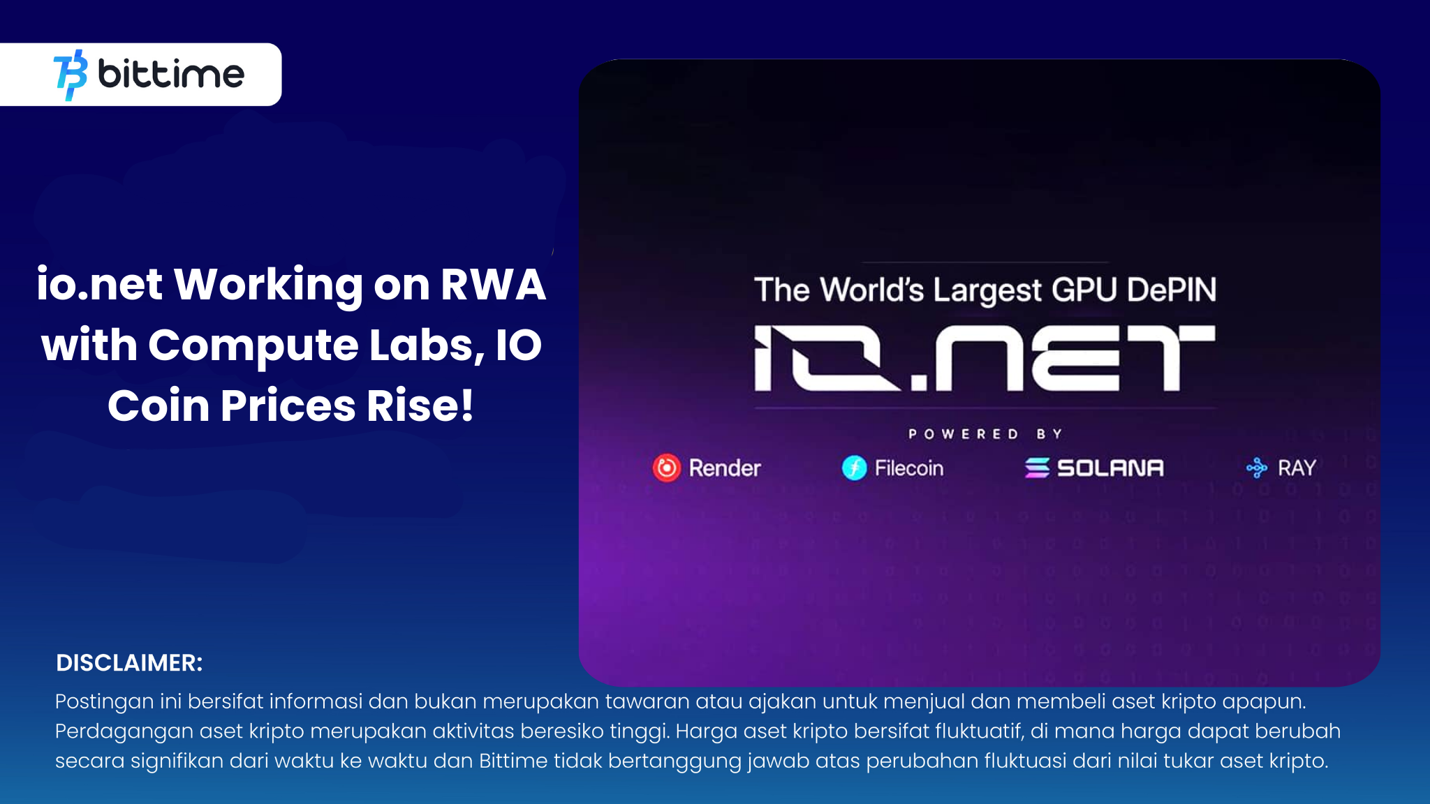 io.net Working on RWA with Compute Labs, IO Coin Price Rises! – Bittime