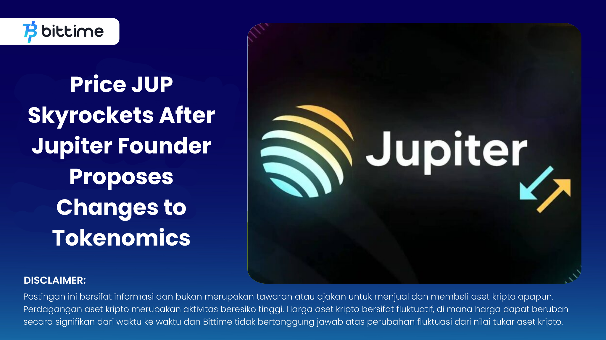 JUP Price Skyrockets After Jupiter's Founder Proposes Tokenomics Changes – Bittime