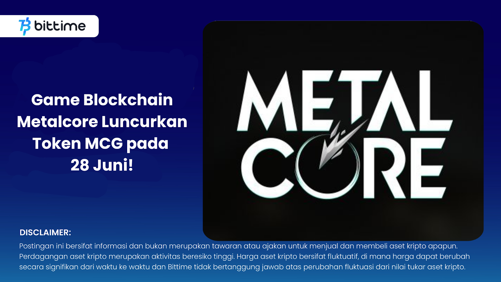 Game Blockchain Metalcore Luncurkan Token MCG pada 28 Juni! – Bittime
