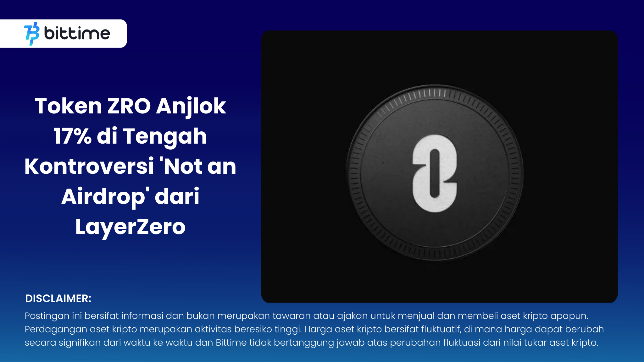 ZRO Token Plummets 17% Amid LayerZero's Not an Airdrop Controversy – Bittime