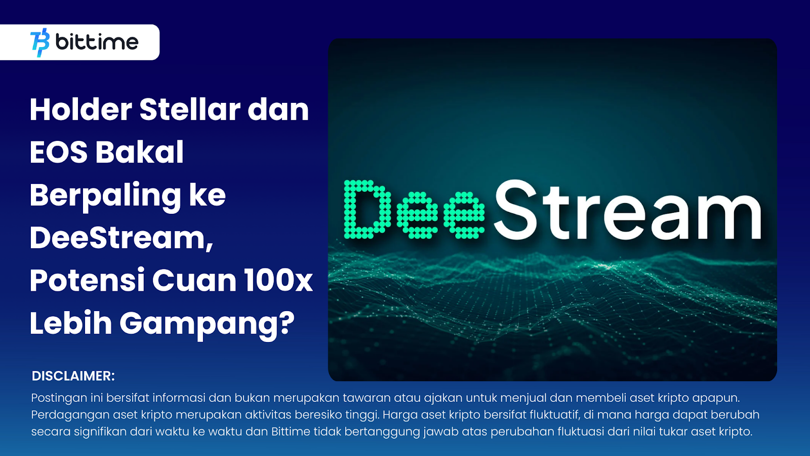 Holder Stellar dan EOS Bakal Berpaling ke DeeStream, Potensi Cuan 100x ...