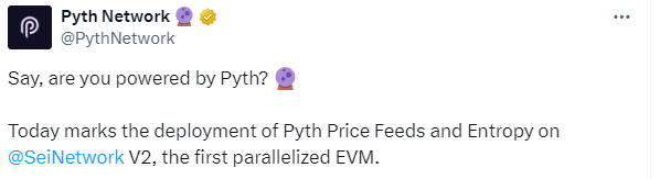 Sei V2 Didukung oleh Price Feed dan Entropi dari Pyth Network – Bittime