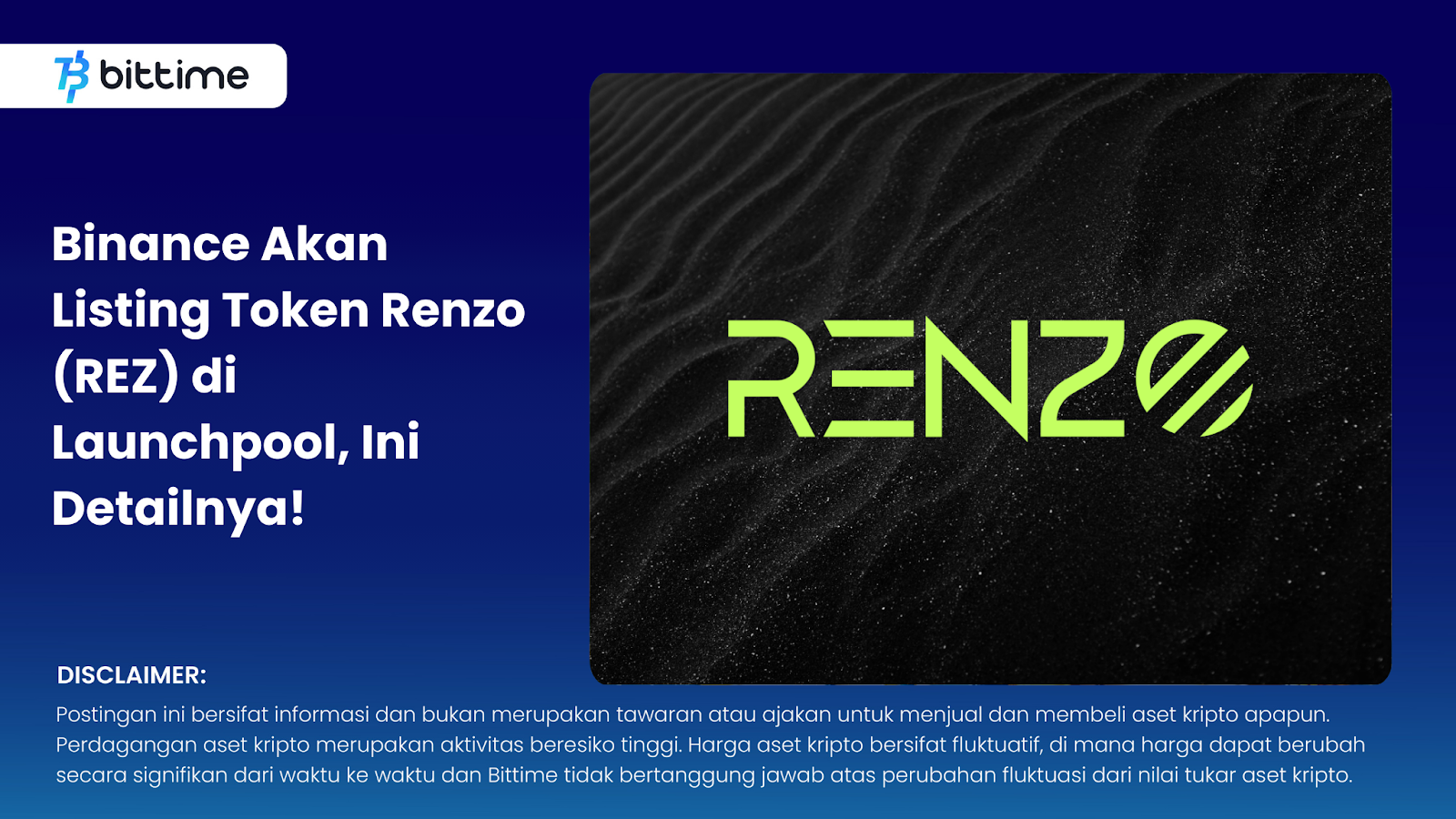 Binance Akan Listing Token Renzo (REZ) di Launchpool, Ini Detailnya! – Bittime