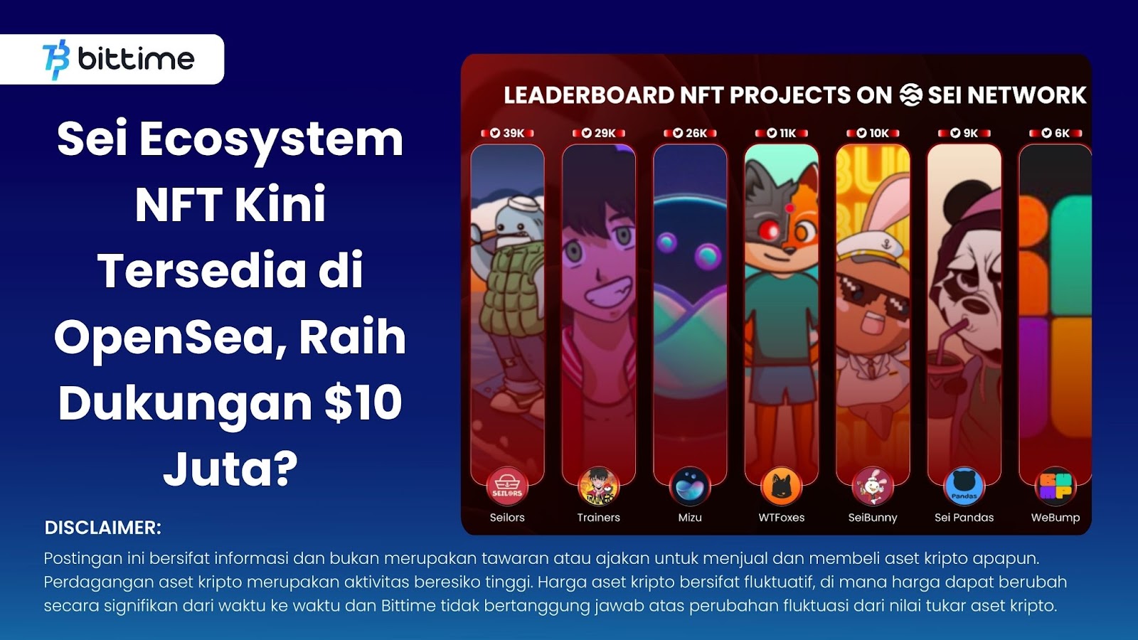 Sei Ecosystem NFT Kini Tersedia di OpenSea, Raih Dukungan $10 Juta? – Bittime