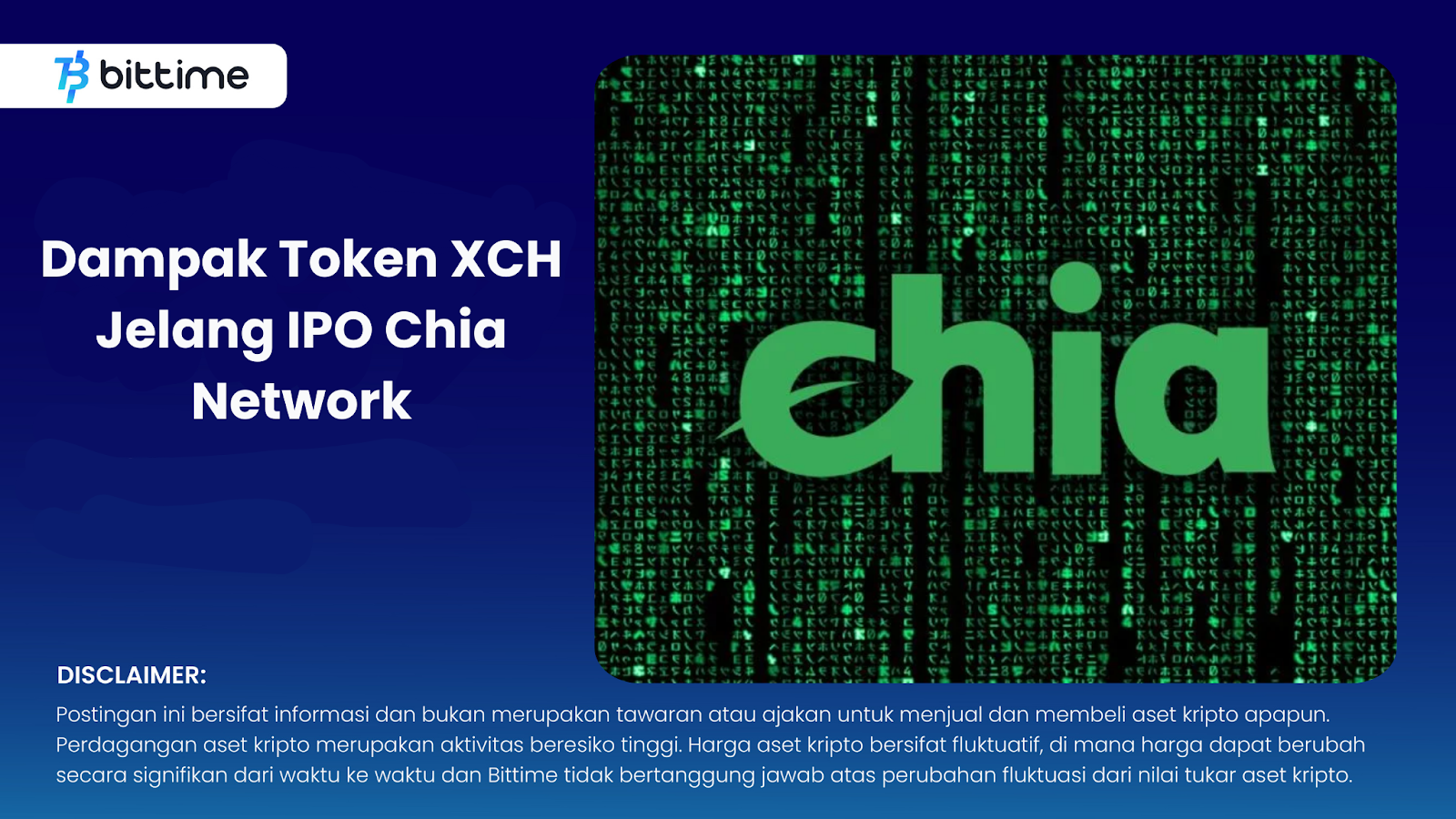Dampak Token XCH Jelang IPO Chia Network – Bittime
