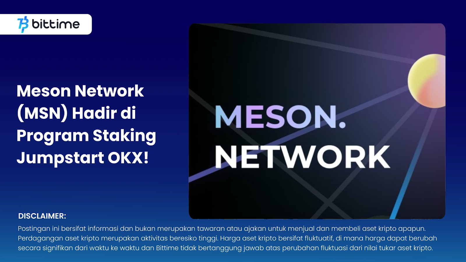 Meson Network (MSN) Hadir di Program Staking Jumpstart OKX! – Bittime