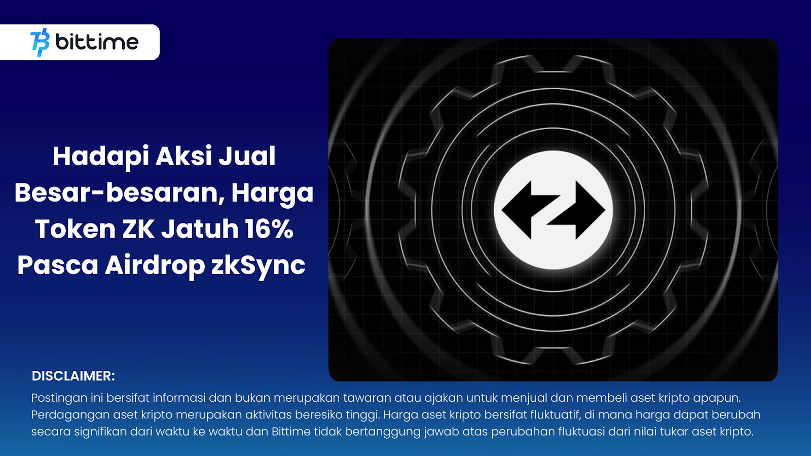Hadapi Aksi Jual Besar Besaran Harga Token Zk Jatuh 16 Pasca Airdrop