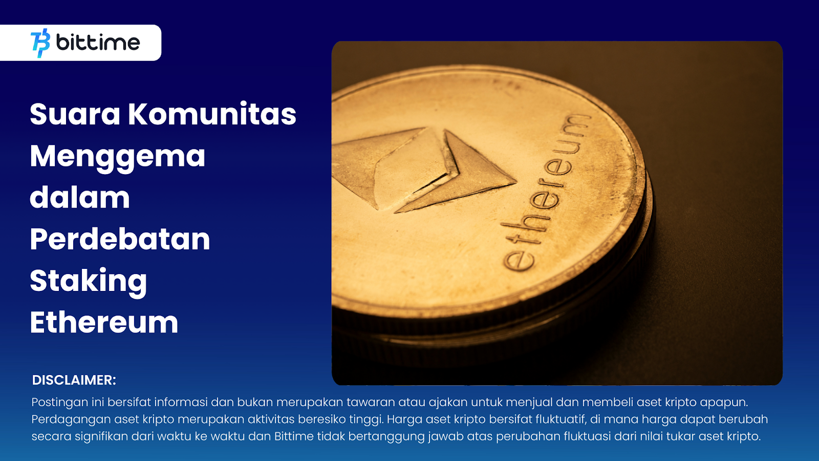 Suara Komunitas Menggema dalam Perdebatan Staking Ethereum – Bittime