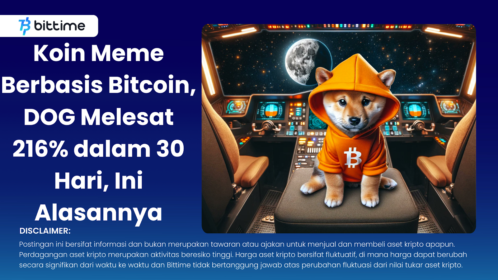 Koin Meme Berbasis Bitcoin, DOG Melesat 216% dalam 30 Hari, Ini Alasannya – Bittime