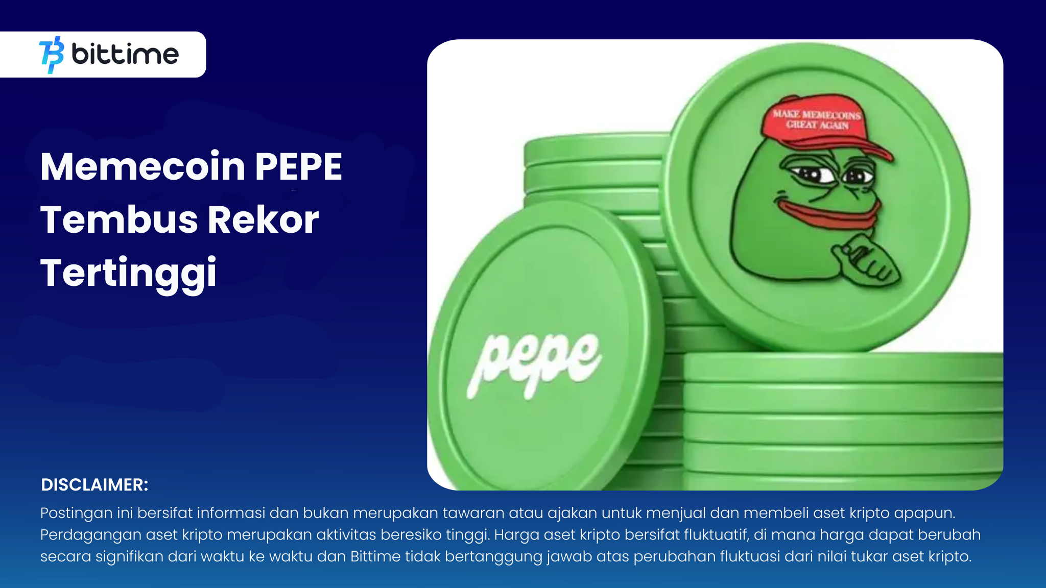Memecoin PEPE Tembus Rekor Tertinggi – Bittime
