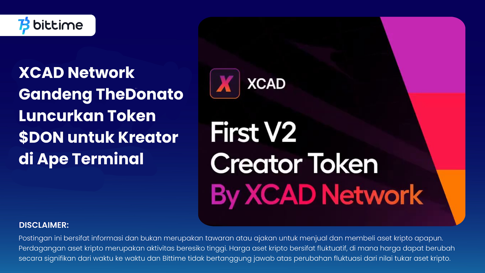 XCAD Network Gandeng TheDonato Luncurkan Token $DON untuk Kreator di Ape Terminal – Bittime
