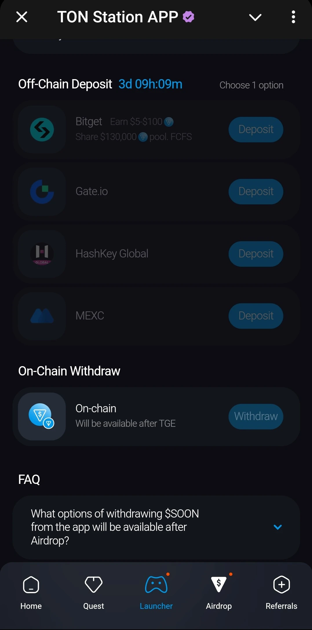 Ton Station Airdrop Tutorial: How to Withdraw $SOON Token to CEX – Bittime
