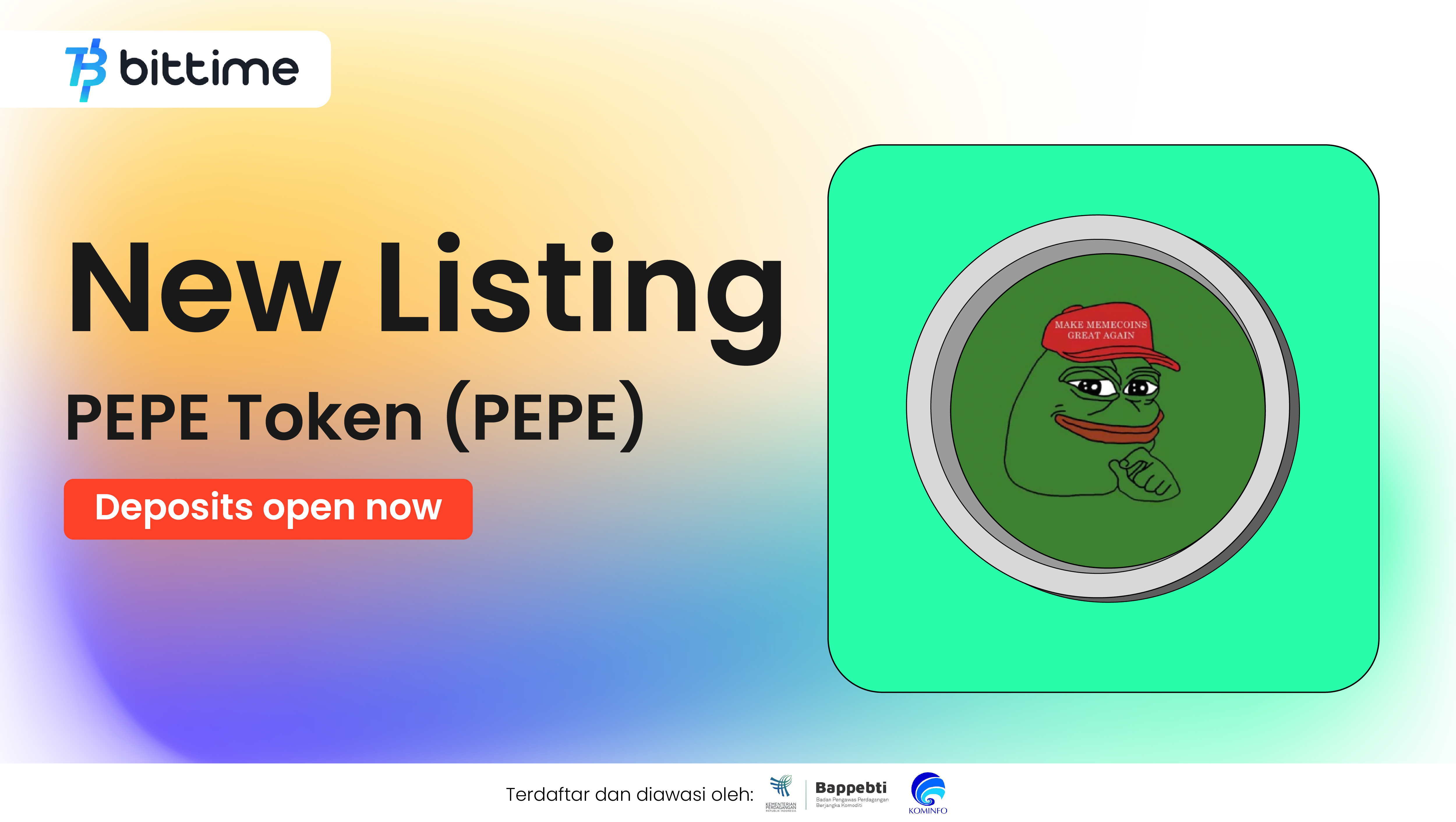 Pengumuman Listing PEPE – Bittime