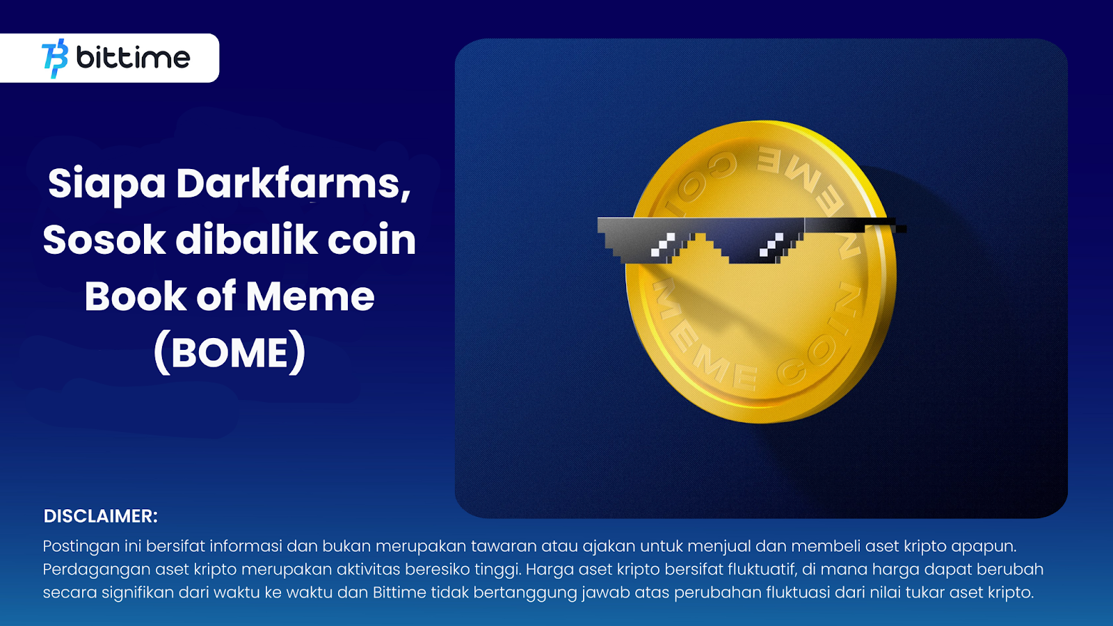Siapa Darkfarms, Sosok dibalik coin Book of Meme (BOME) – Bittime