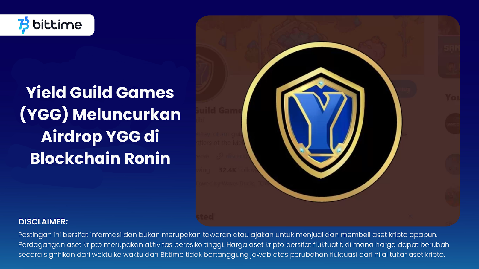 Yield Guild Games (YGG) Launches YGG Airdrop on Ronin Blockchain – Bittime