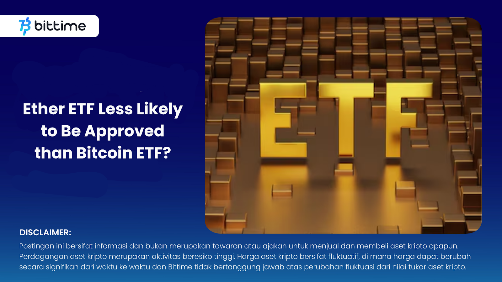 Ether ETF Less Likely to Be Approved than Bitcoin ETF? – Bittime