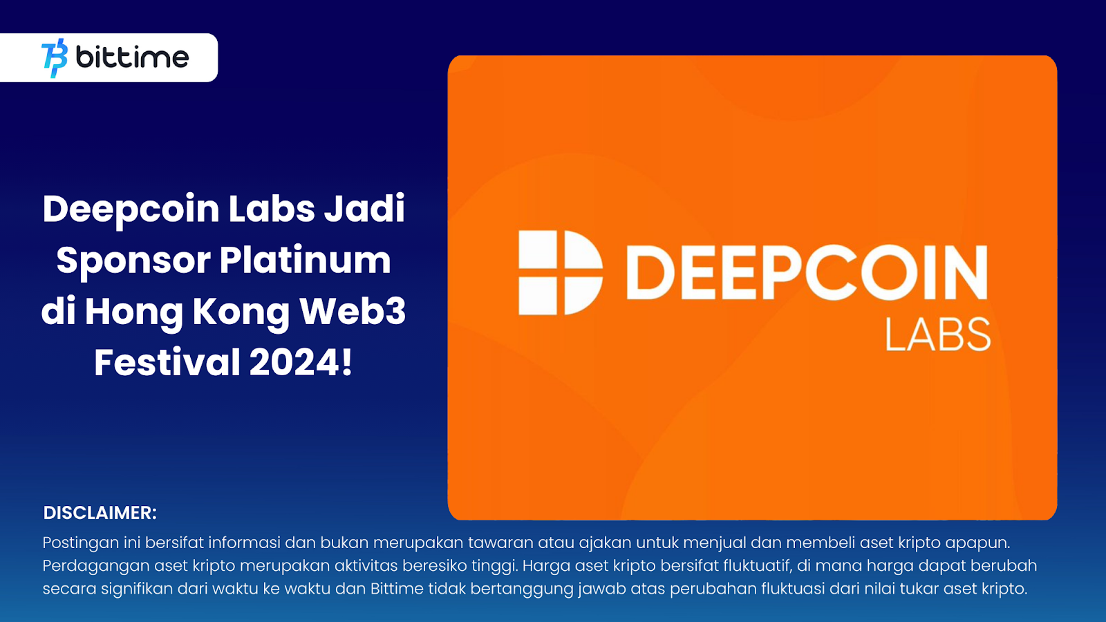 Deepcoin Labs Becomes Platinum Sponsor of Hong Kong Web3 Festival 2024! – Bittime