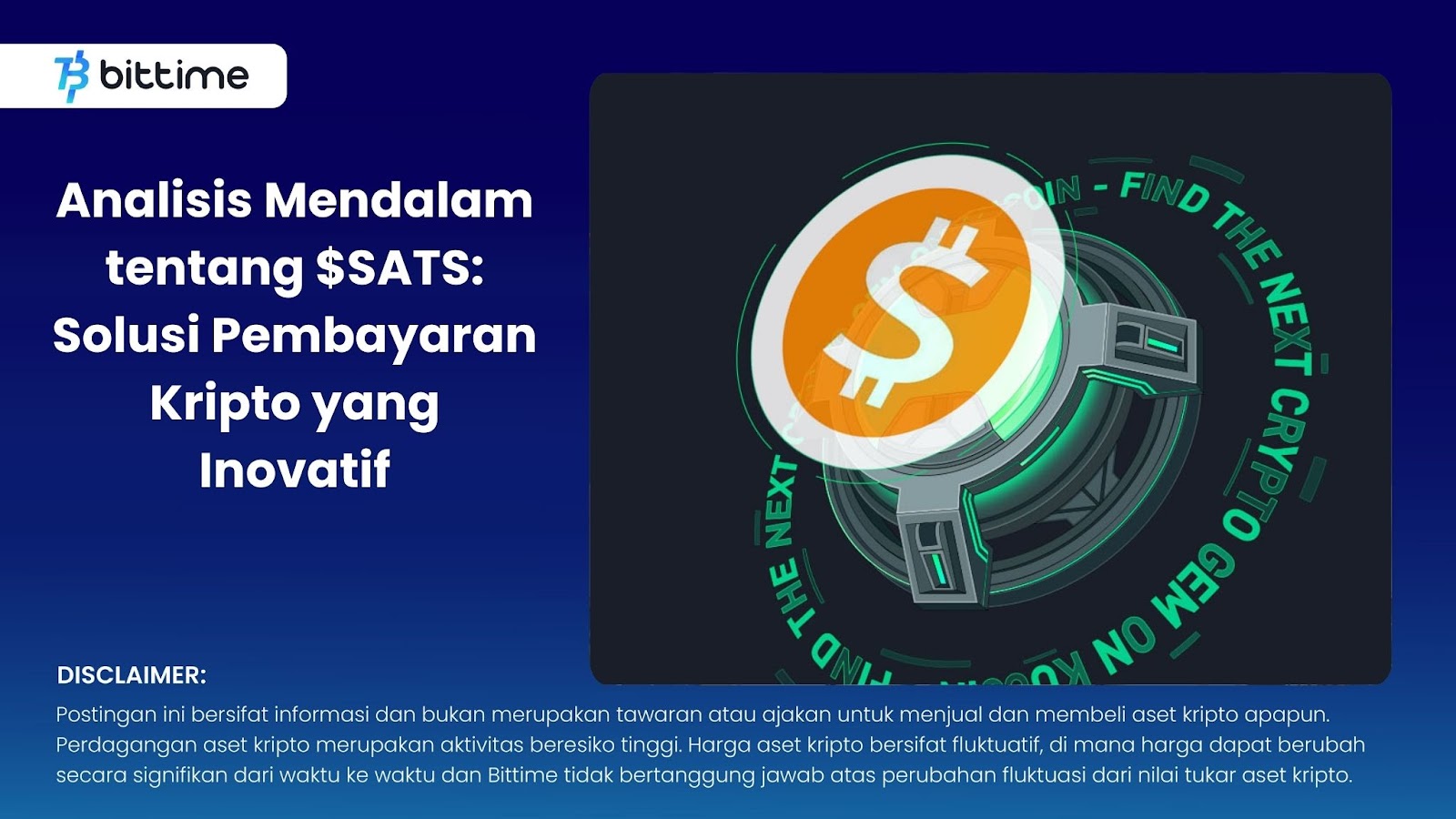 In-Depth Analysis of $SATS: An Innovative Crypto Payment Solution – Bittime