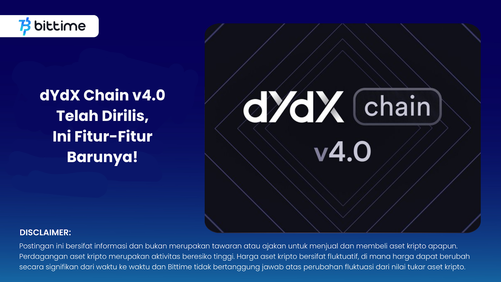 dYdX Chain v4.0 Telah Dirilis, Ini Fitur-Fitur Barunya! – Bittime
