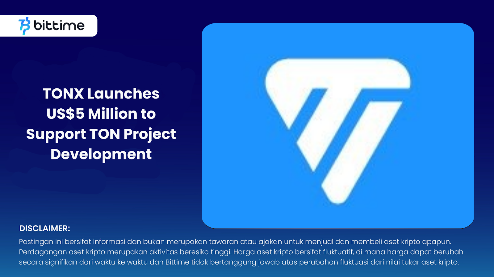 TONX Launches US$5 Million to Support TON Project Development – Bittime