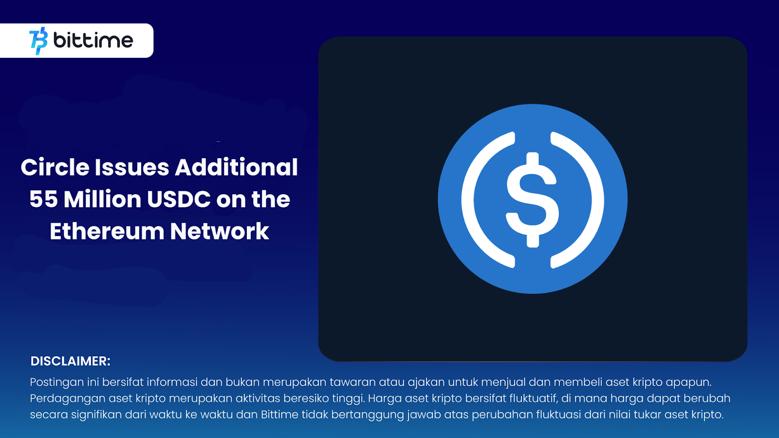 Circle Issues Additional 55 Million USDC on the Ethereum Network – Bittime