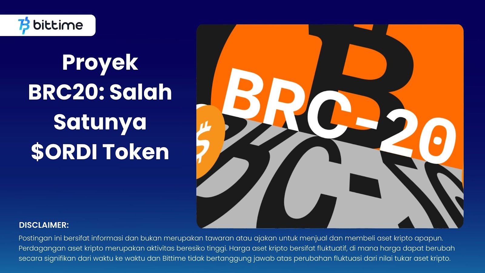 Proyek BRC20: Salah Satunya $ORDI Token – Bittime