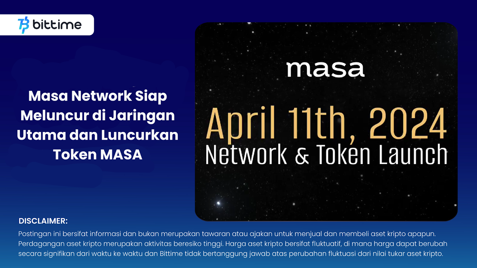 Masa Network Siap Meluncur di Jaringan Utama dan Luncurkan Token MASA – Bittime