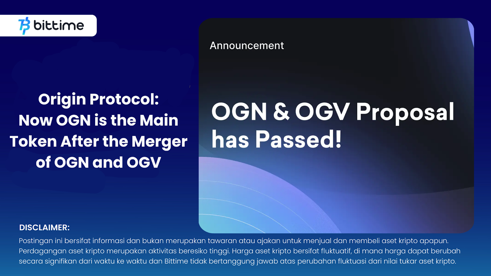 Origin Protocol: Now OGN is the Main Token After the Merger of OGN and OGV – Bittime