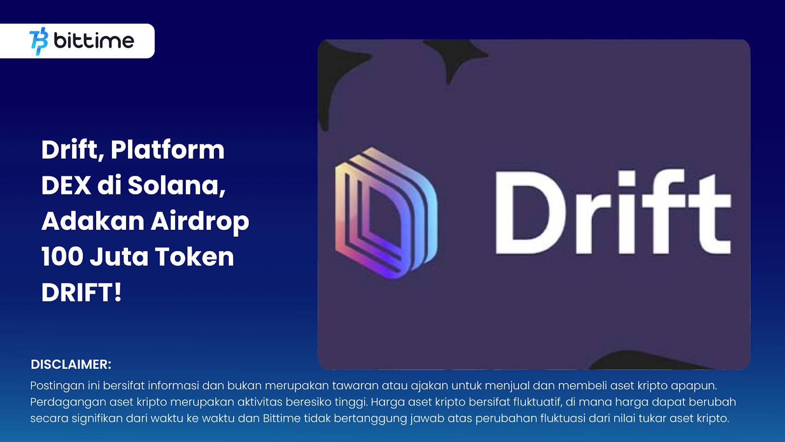 Drift, a DEX Platform on Solana, Holds an Airdrop of 100 Million DRIFT Tokens! – Bittime