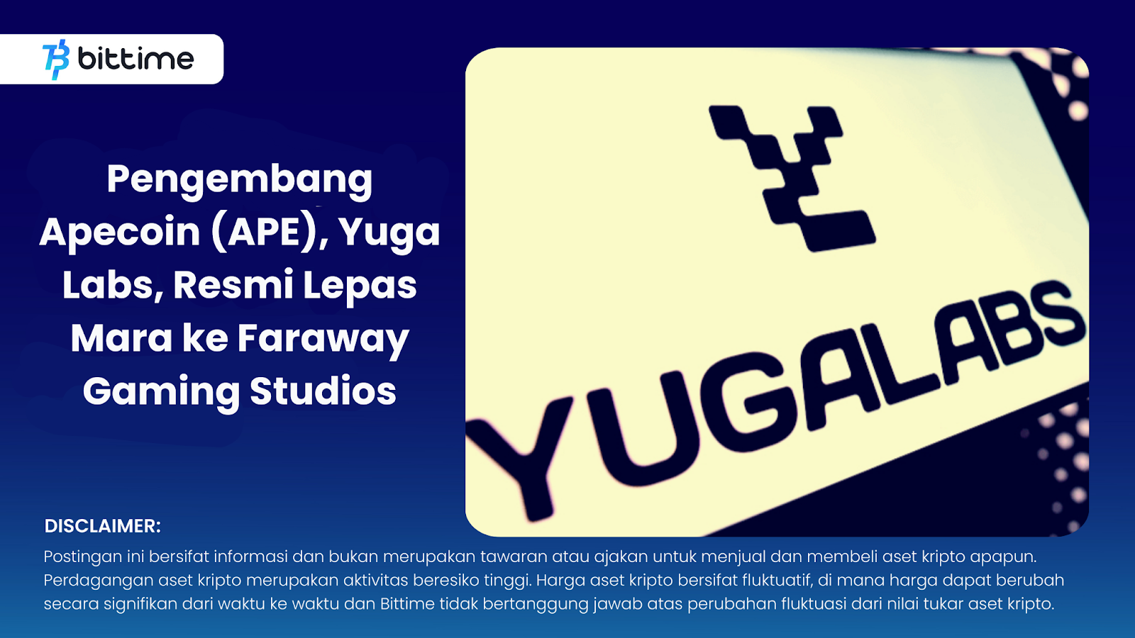 Apecoin (APE) Developer, Yuga Labs, Officially Releases to Faraway Gaming Studios – Bittime