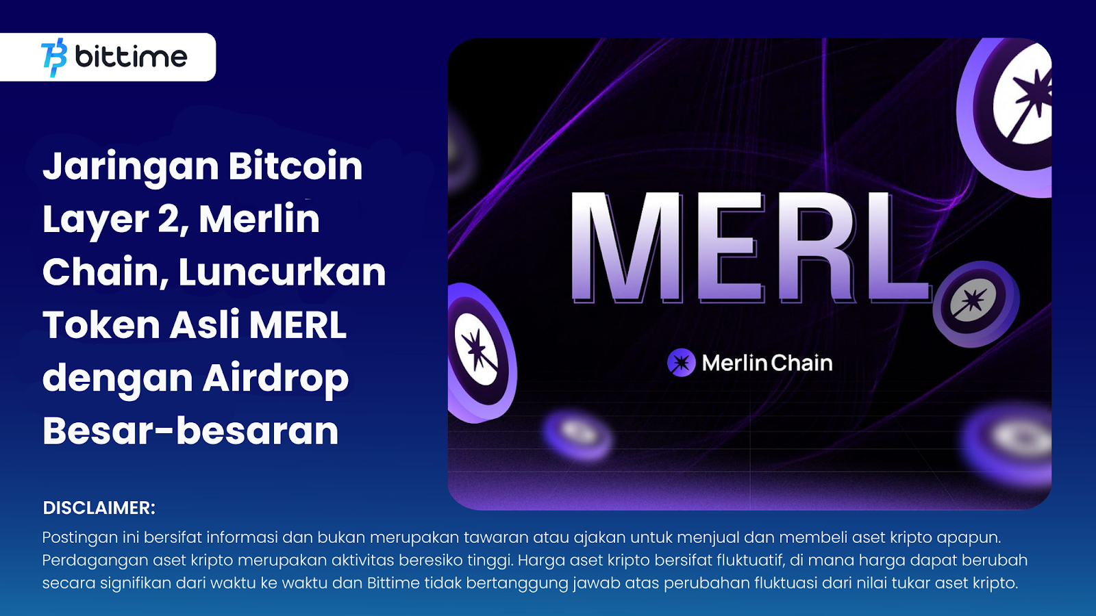 Bitcoin Layer 2 Network, Merlin Chain, Launches MERL Native Token with Massive Airdrop – Bittime