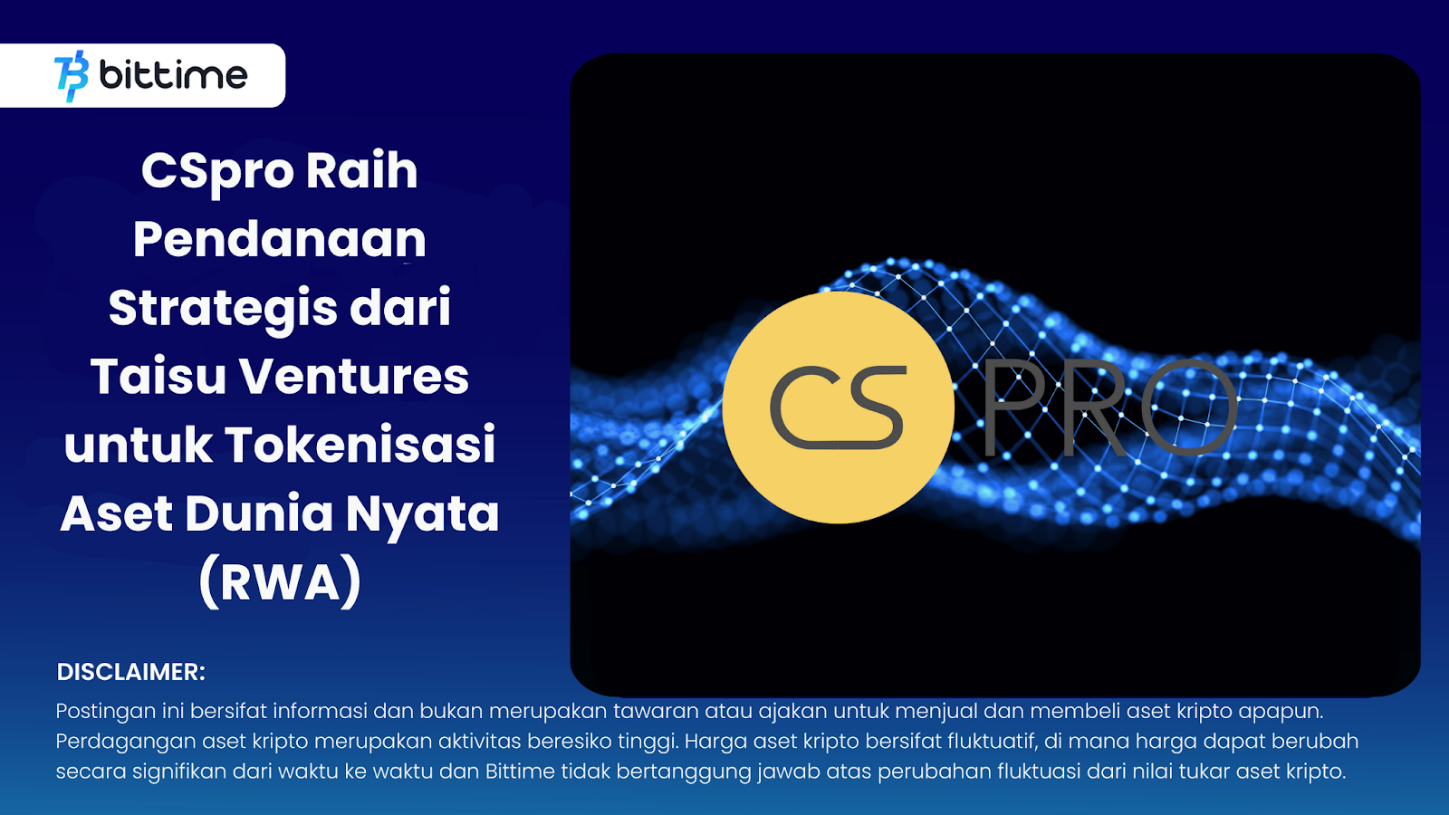 CSpro Secures Strategic Funding from Taisu Ventures for Real World Asset (RWA) Tokenization ...