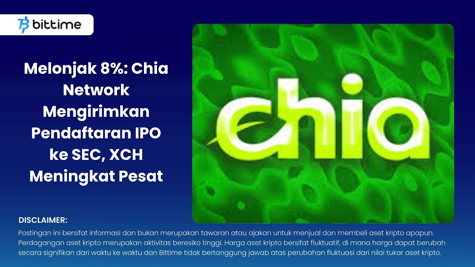 Jumps 8%: Chia Network Submits IPO Registration to SEC, XCH Rises Rapidly – Bittime