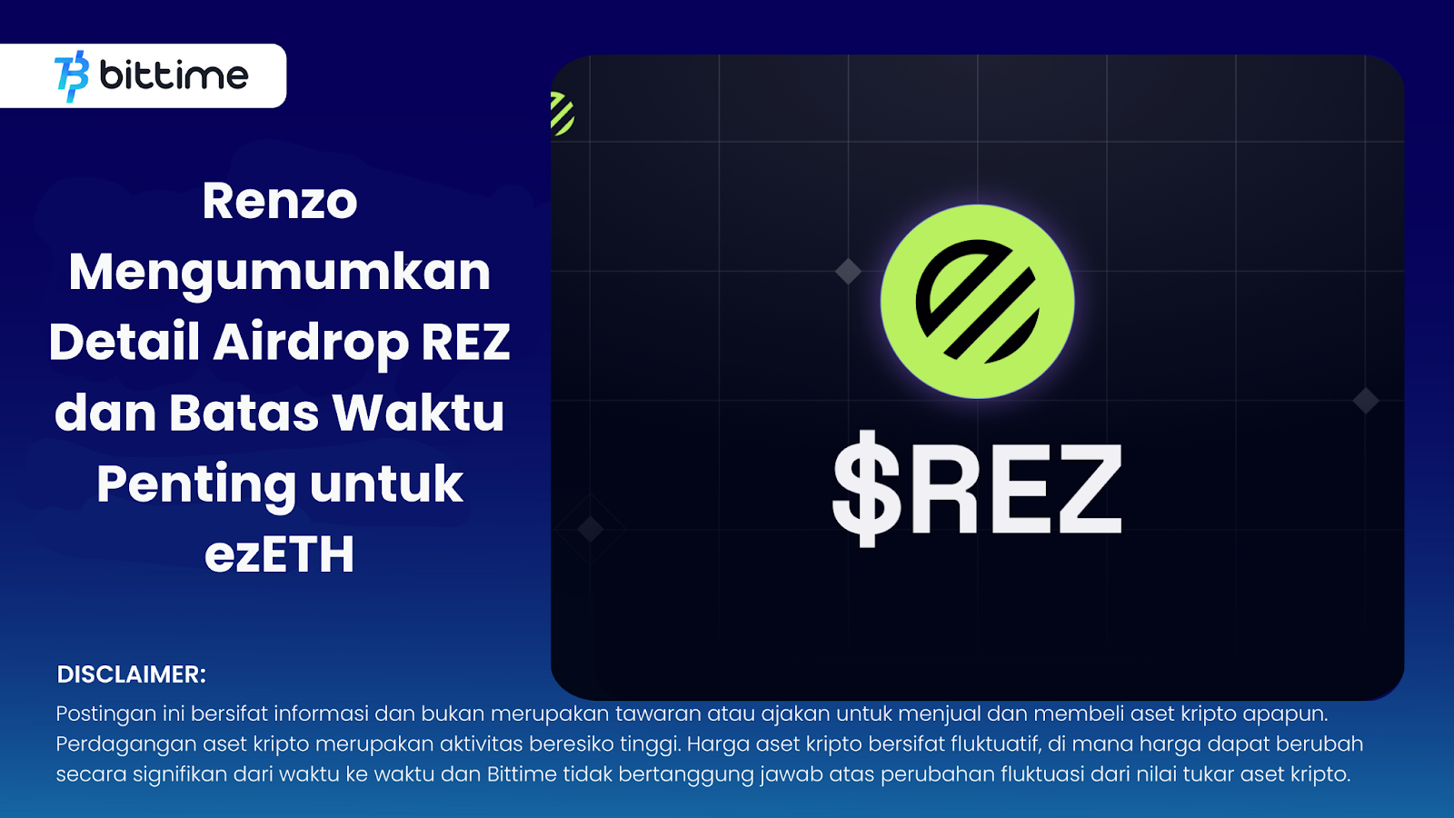 Renzo Announces REZ Airdrop Details and Important Deadline for ezETH – Bittime
