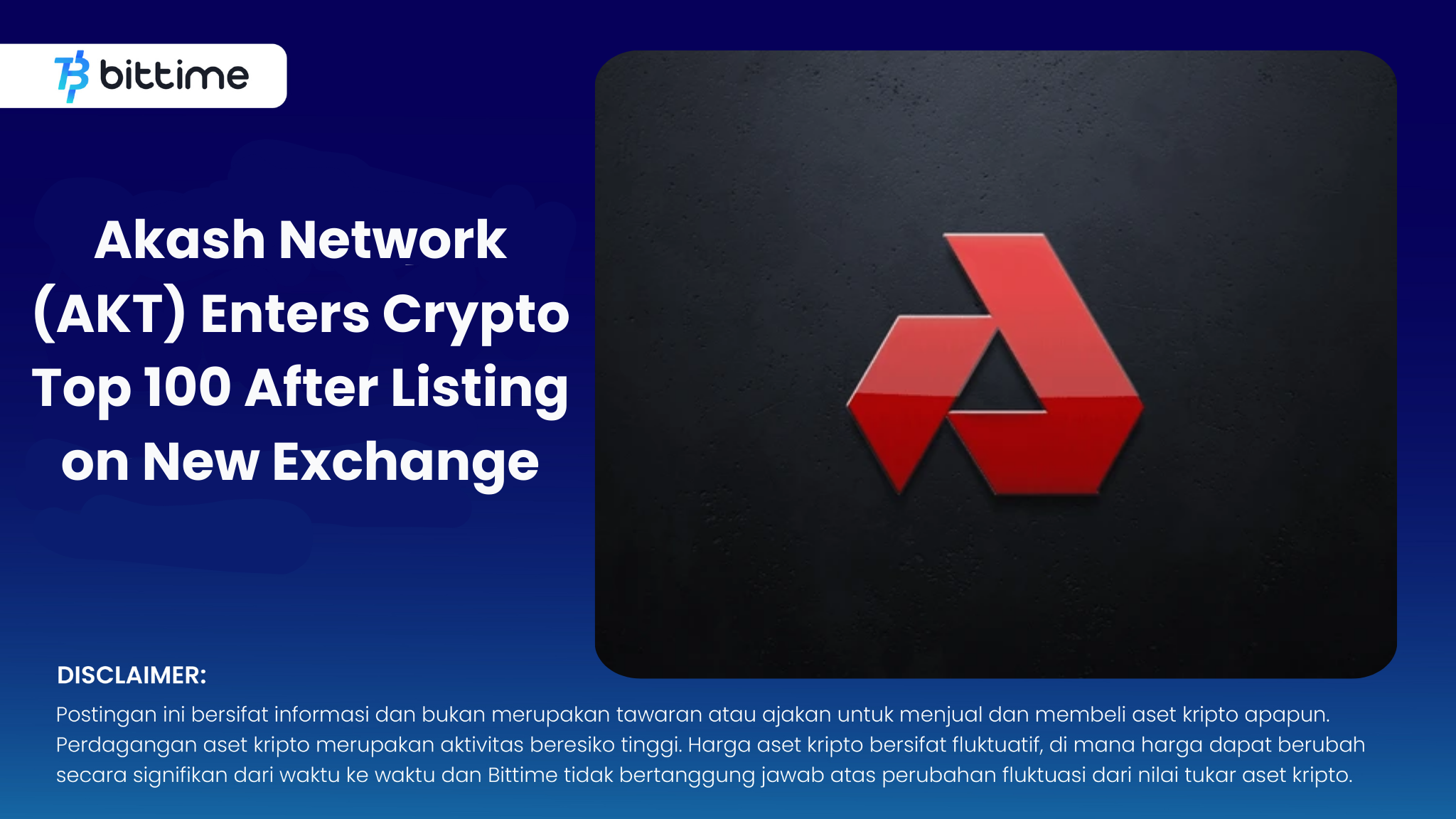 Akash Network (AKT) Enters Crypto Top 100 After Listing on New Exchange – Bittime