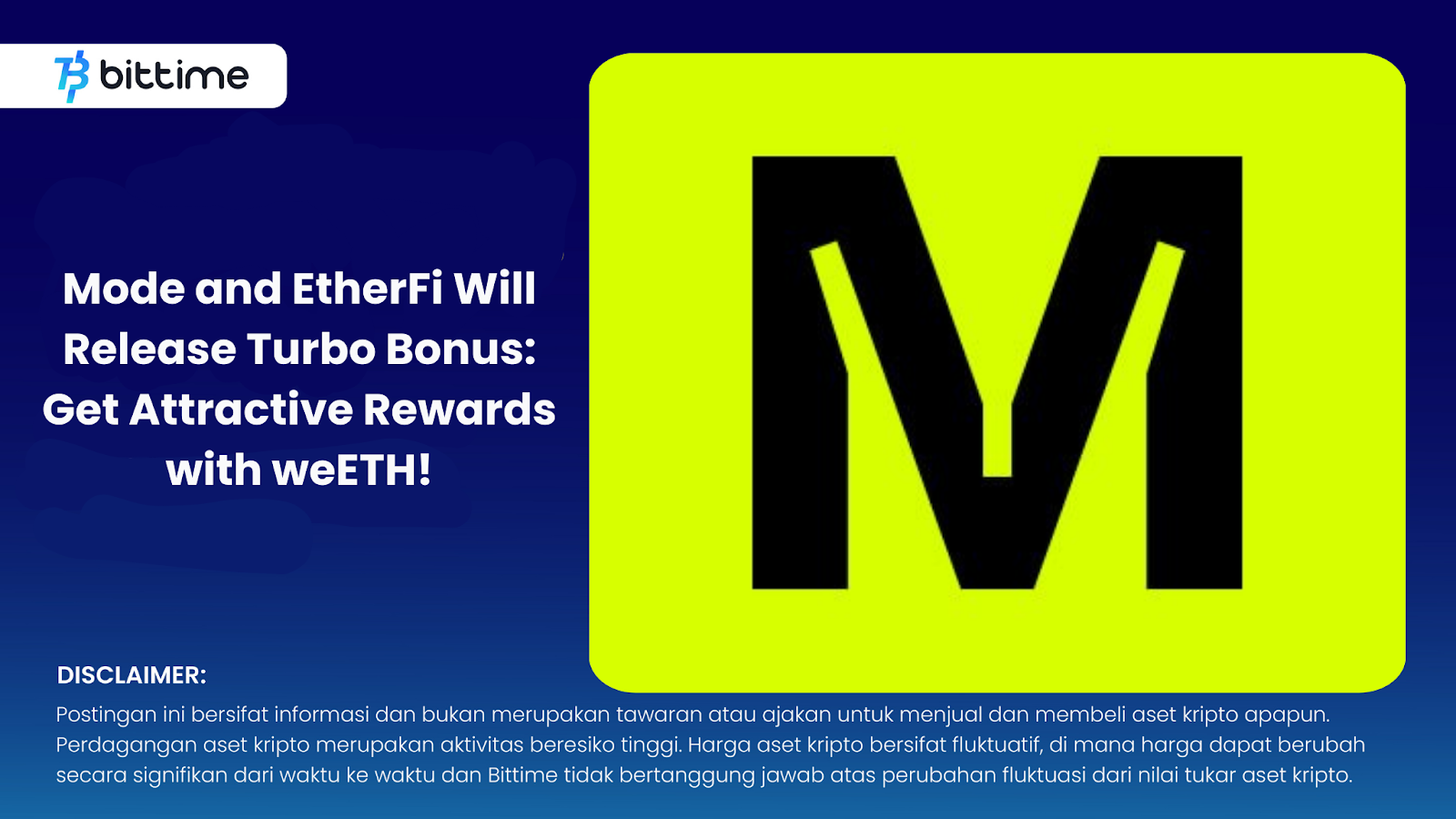 Mode and EtherFi Will Release Turbo Bonus: Get Attractive Rewards with weETH! – Bittime