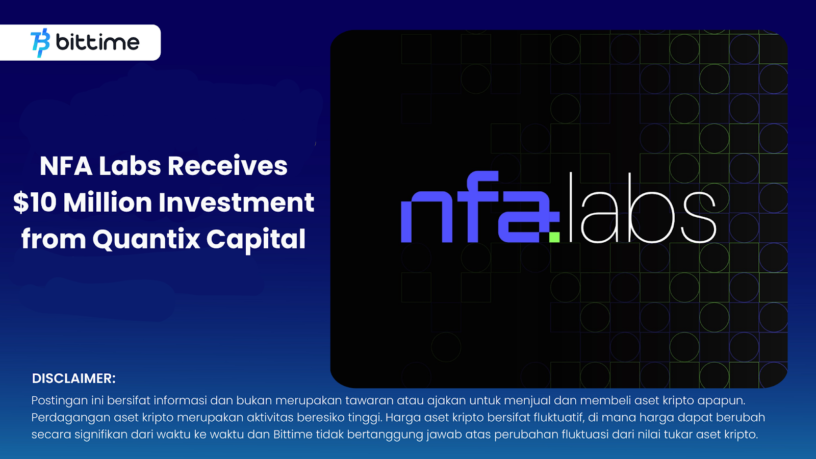 NFA Labs Receives $10 Million Investment from Quantix Capital – Bittime