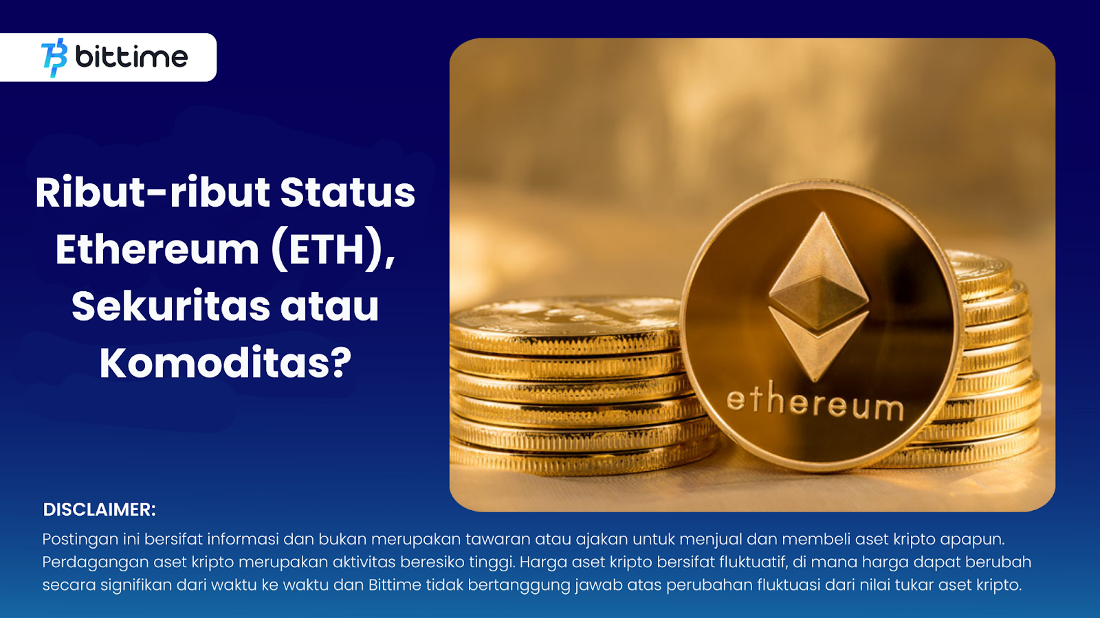 Ethereum (ETH) Status Storm, Securities or Commodities? – Bittime