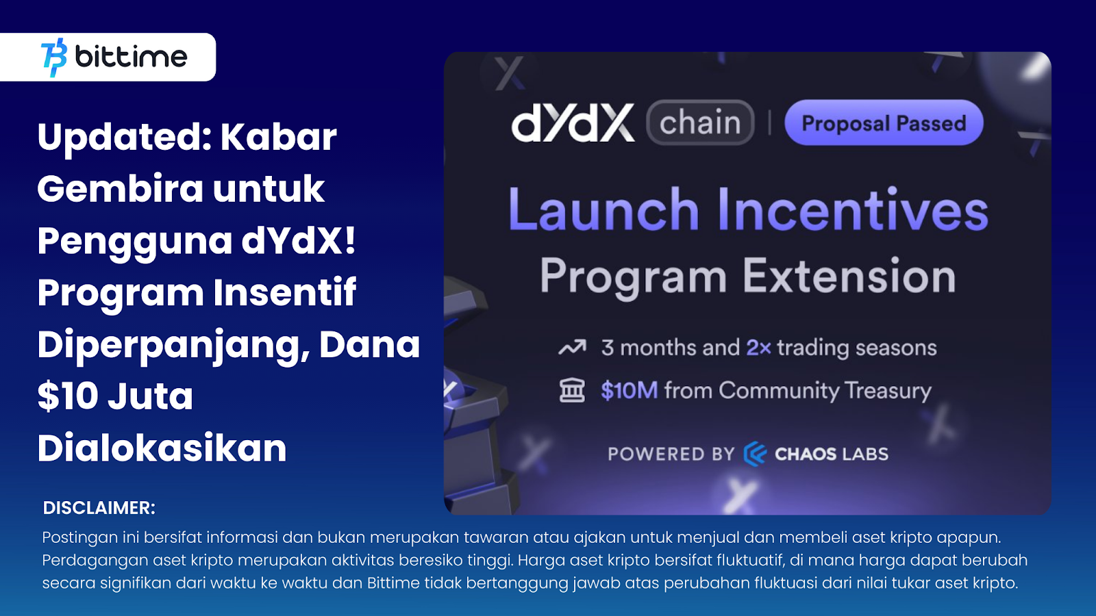 Updated: Good News for dYdX Users! Incentive Program Extended, $10 Million Funded Allocated ...