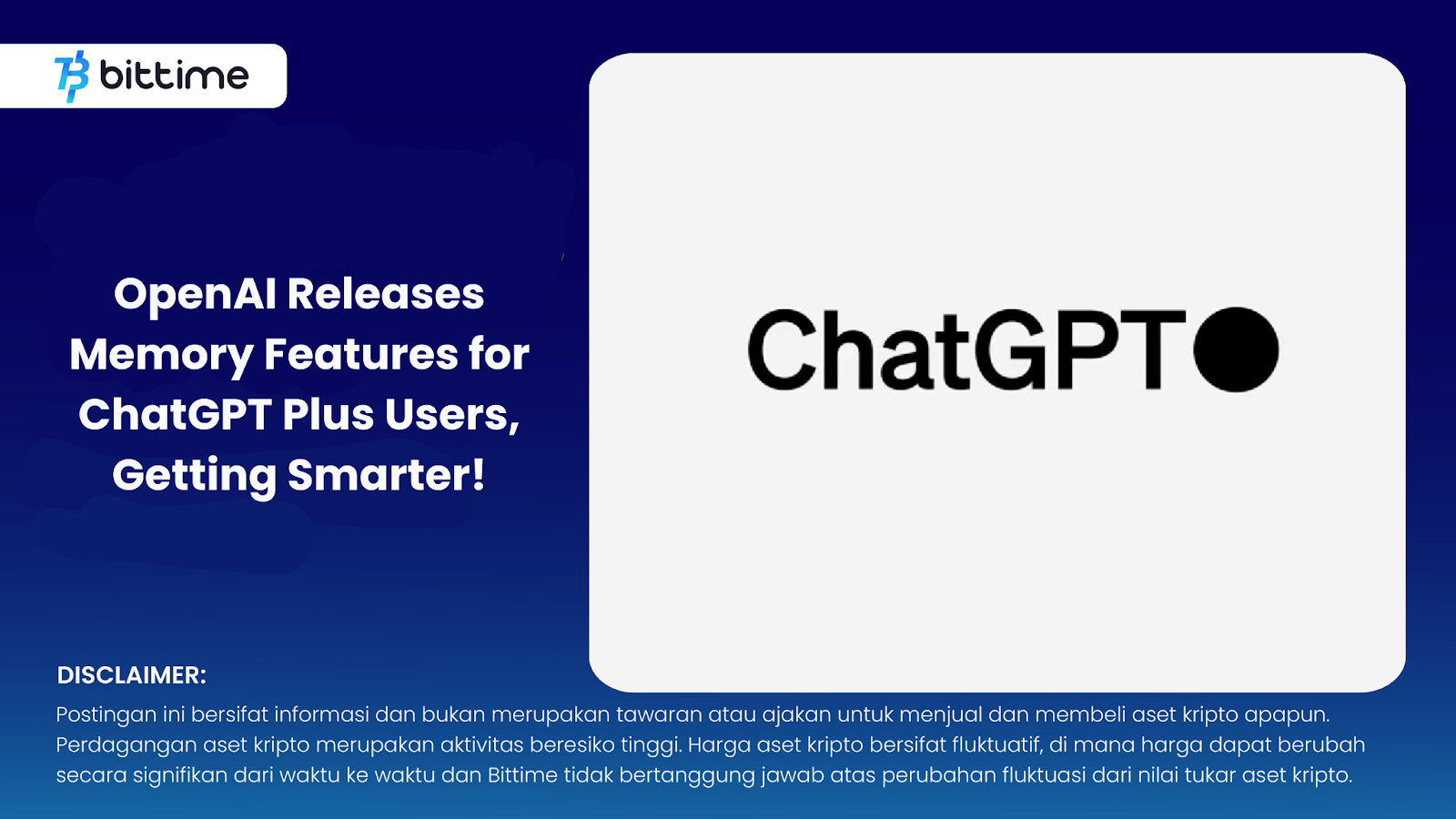 OpenAI Releases Memory Features for ChatGPT Plus Users, Getting Smarter! – Bittime