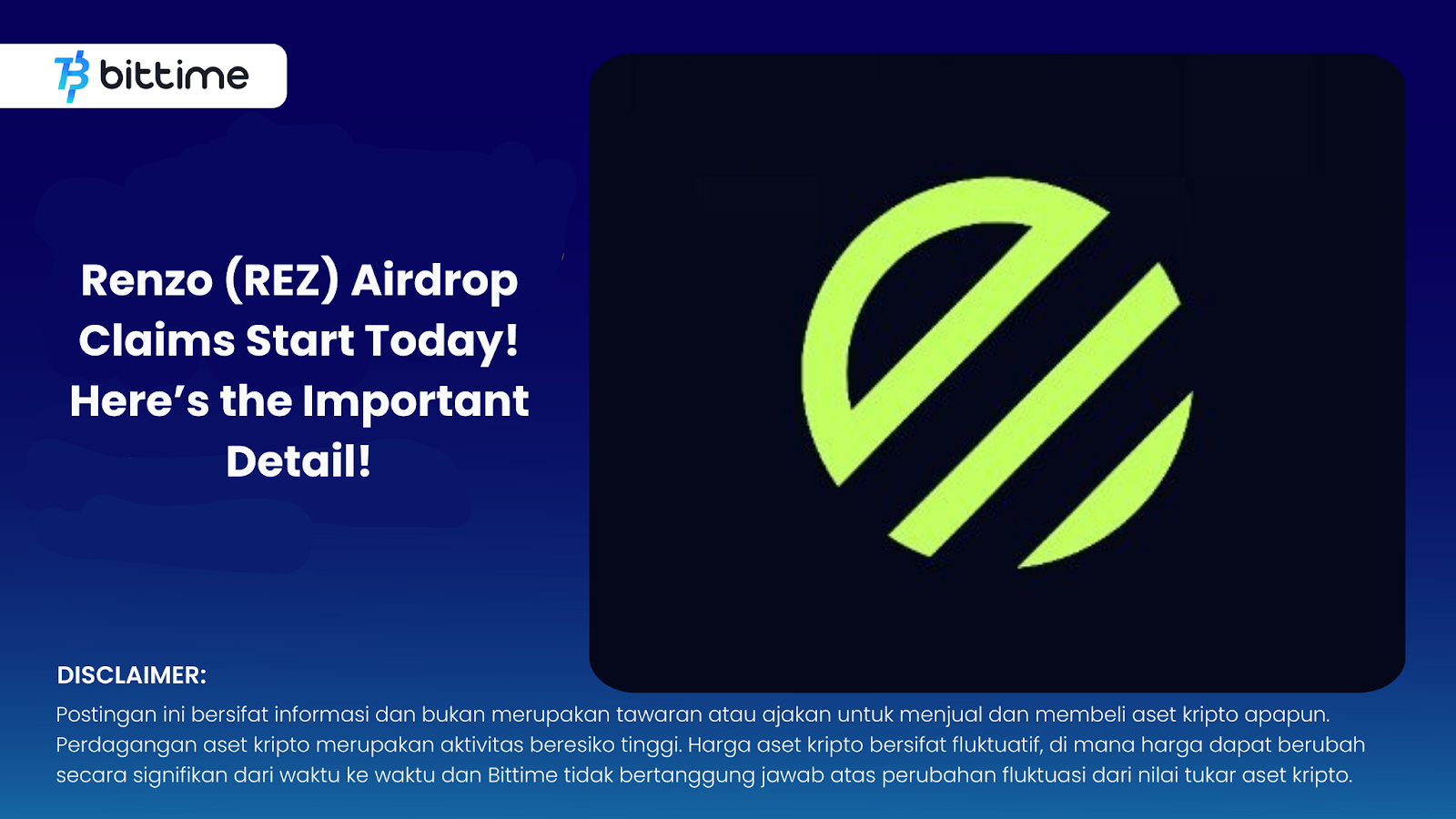 Renzo (REZ) Airdrop Claims Start Today! Here’s the Important Detail! – Bittime