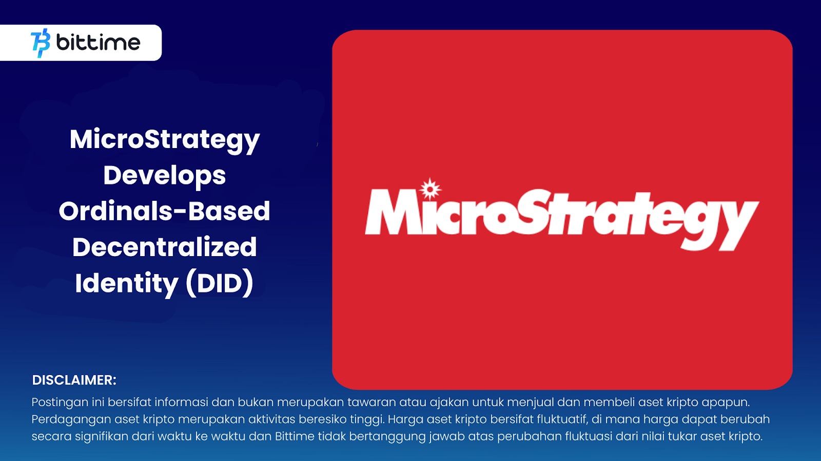 MicroStrategy Develops Ordinals-Based Decentralized Identity (DID) – Bittime