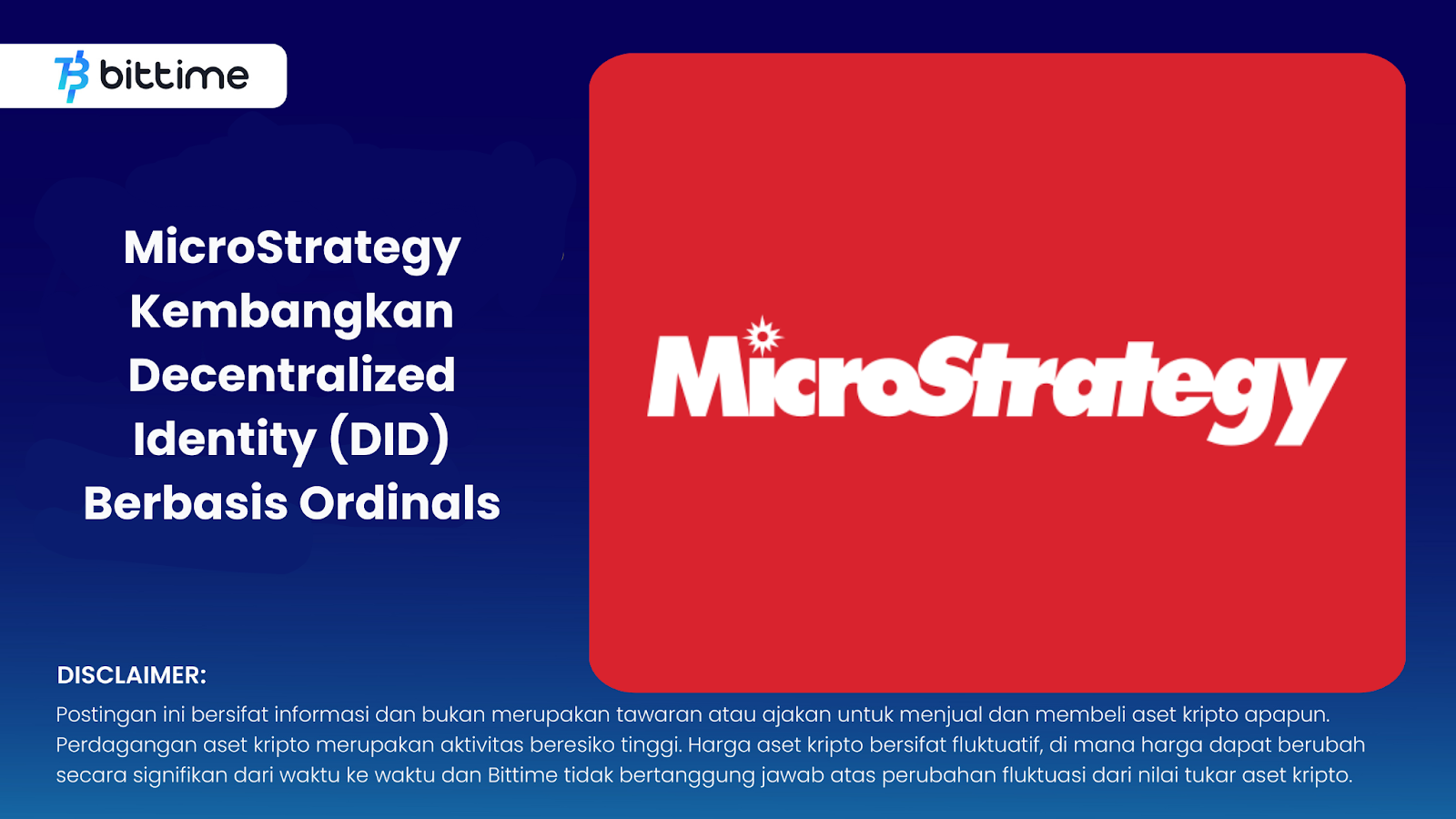 MicroStrategy Kembangkan Decentralized Identity (DID) Berbasis Ordinals – Bittime