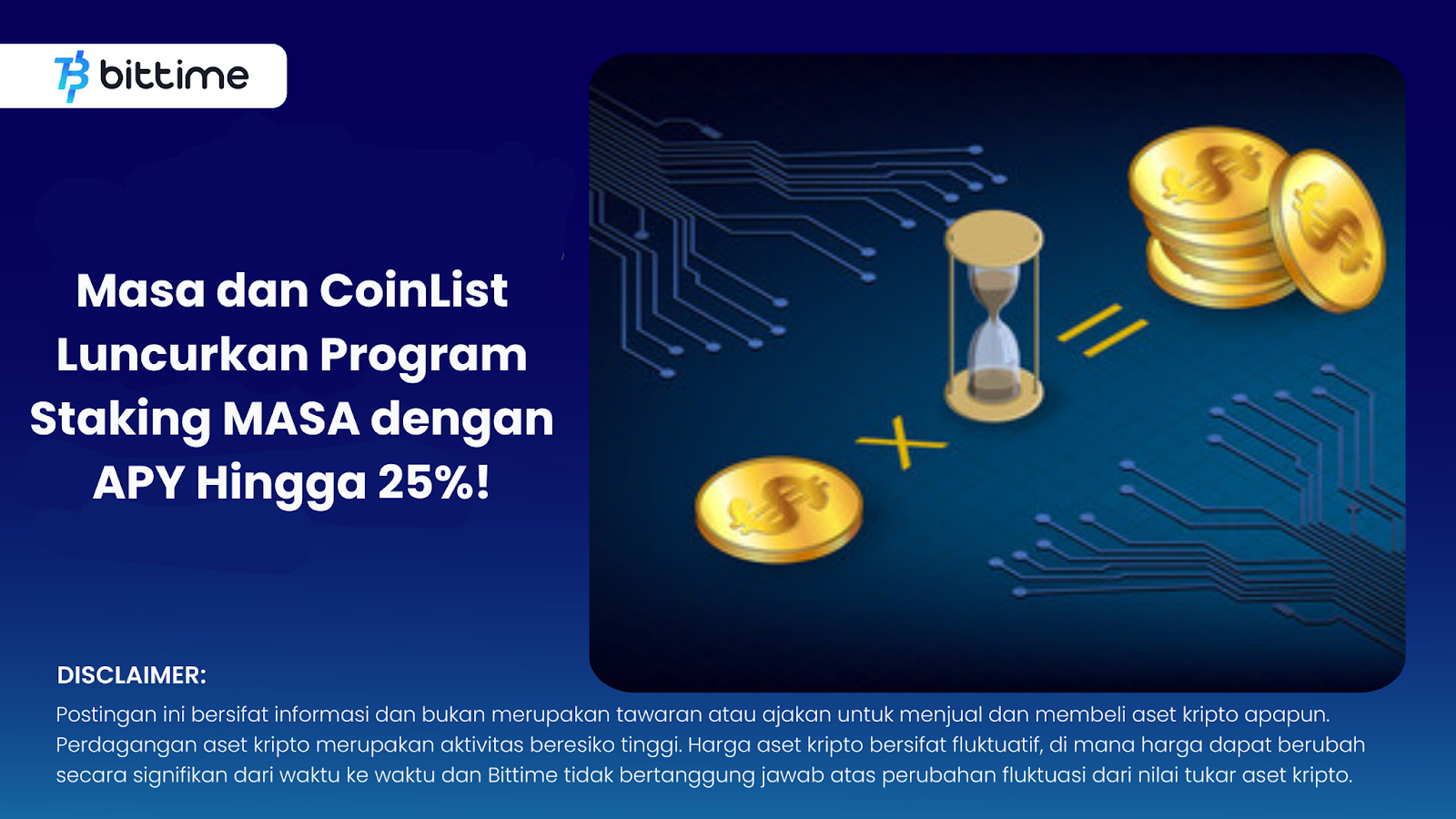 Masa dan CoinList Luncurkan Program Staking MASA dengan APY Hingga 25%! – Bittime