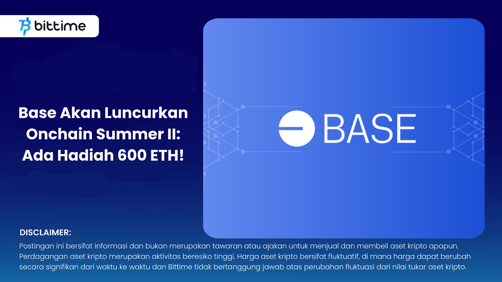 Base Akan Luncurkan Onchain Summer II: Ada Hadiah 600 ETH! – Bittime