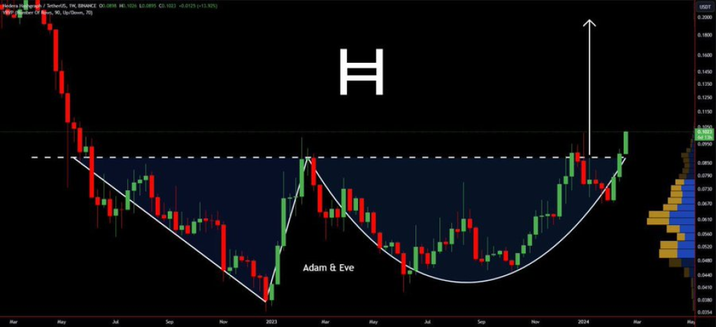 Technical Analysis: Adam and Eve Pattern on HBAR and FLOKI? – Bittime