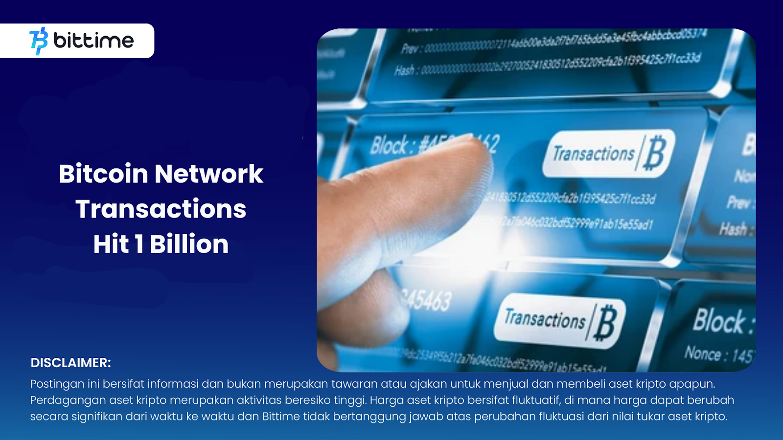 Bitcoin Network Transactions Hit 1 Billion – Bittime